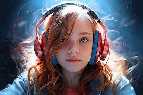 Premium Photo Girl In Headphones