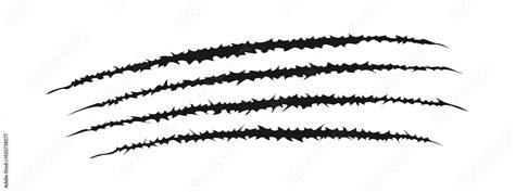 Scratch Claw Mark Icon Long Trail Of Wild Animal Monster Or Dinosaur