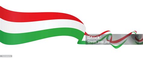 헝가리의 국기 벡터 흔들리는 리본 배너입니다 흰색 배경에 격리 3차원 형태에 대한 스톡 벡터 아트 및 기타 이미지 3차원 형태 국가 관광명소 기 Istock