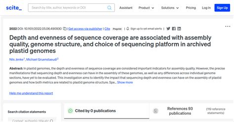 Depth And Evenness Of Sequence Coverage Are Associated With Assembly