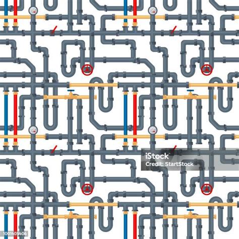 튜브와 파이프라인 화이트에 완벽 한 배경입니다 물 튜브의 평면 요소입니다 배관 Fo 가스 석유 산업입니다 평면 스타일에서 벡터