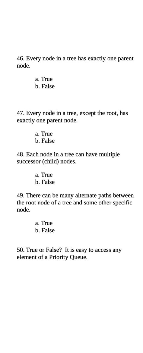 Solved Every Node In A Tree Has Exactly One Parent Node Chegg