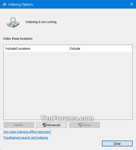 Enable Or Disable Search Indexing In Windows Tutorials