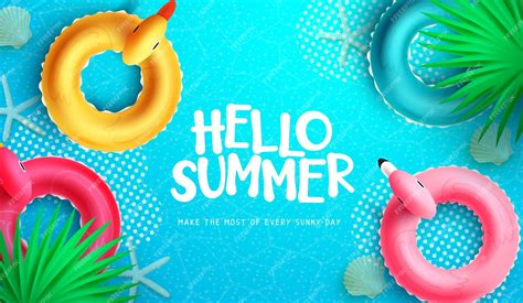 Premium Vector | Hello summer vector design. Hello summer greeting text ...