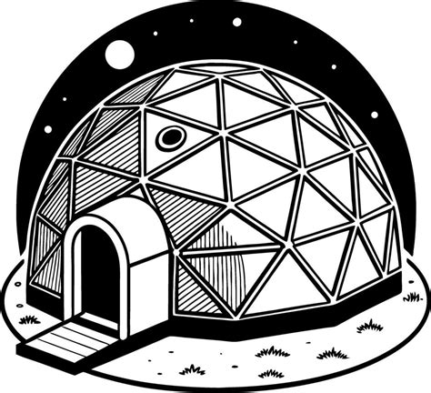 Geodesic Dome Structure With Pathway And Celestial Background For Modern Architecture Design