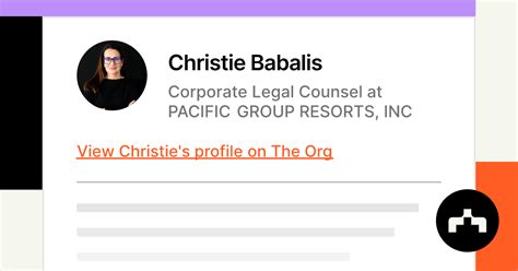 Christie Babalis Corporate Legal Counsel At Pacific Group Resorts Inc The Org