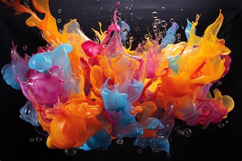 Premium Photo Fluid Beauty Capturing Colors In Water