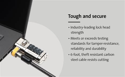 Kensington Clicksafe® Combination Laptop Lock For Wedge Shaped Security
