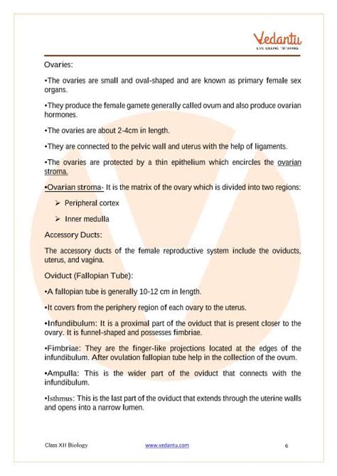 CBSE Class Biology Chapter Human Reproduction Revision Notes Biology Study Biology