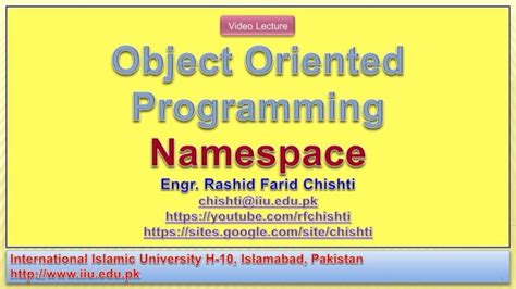Object Oriented Programming Using C C Namespacespptx