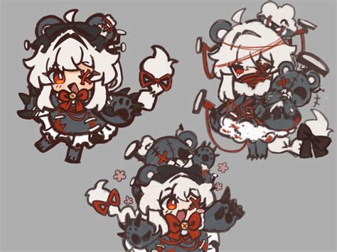 Hurting Teddy Bear Original And More Drawn By Applepie Danbooru