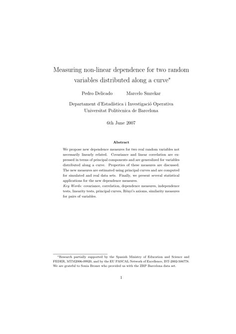 pdf measuring non linear dependence for two random variables