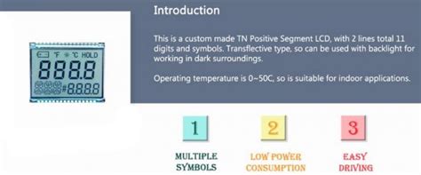 Custom 4 Digit 7 Segment Numeric Display Tn Reflective Lcd Display For