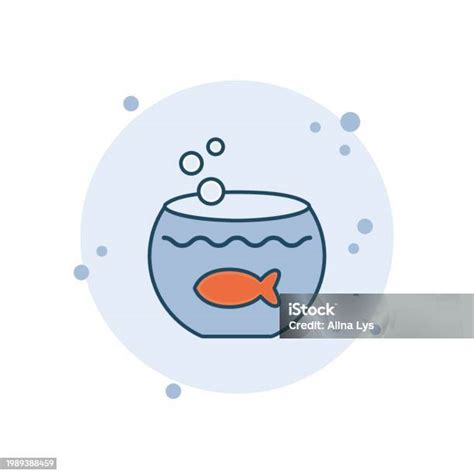 만화 수족관 벡터 일러스트 레이 션 거품 배경에 물고기 그릇입니다 어항 기호 개념입니다 개념에 대한 스톡 벡터 아트 및 기타 이미지 Istock