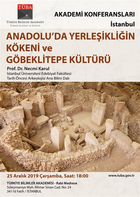 TÜba Akademi Konferansı Prof Dr Necmi Karul Anadoluda Yerleşikliğin Kökeni Ve Göbeklitepe