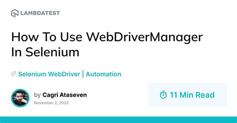Shahzeb Hoda On Linkedin How To Use Webdrivermanager In Selenium