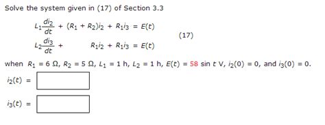 solve the system given in 17 of section 3 3 l1