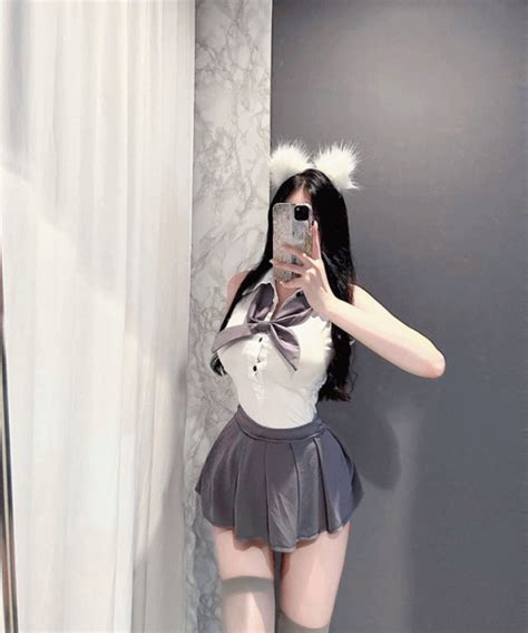 [🥛밀크바니 무드🖤오픈특가 코스튬 코스프레 파티룩맛집 올인원 바디수트] 그레이 세라 바디수트 스판 빅리본 할로윈 페스티벌 이벤트 Bj 방송 여캠 코스튬 교복 투피스 에이블리