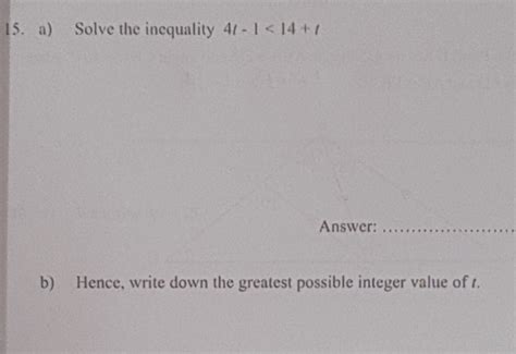Solved Solve The Inequality 4t 1