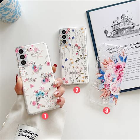 เคสโทรศัพท์ Tpu ใส แบบนิ่ม ลายดอกไม้ กันกระแทก สําหรับ Samsung
