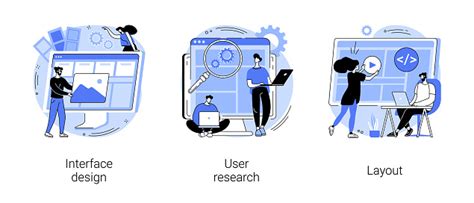 사용자 인터페이스 개발 추상적 개념 벡터 일러스트레이션 연구에 대한 스톡 벡터 아트 및 기타 이미지 연구 전화 사용 개념
