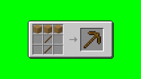 Minecraft Wooden Tools Crafting Animation Green Screen Youtube