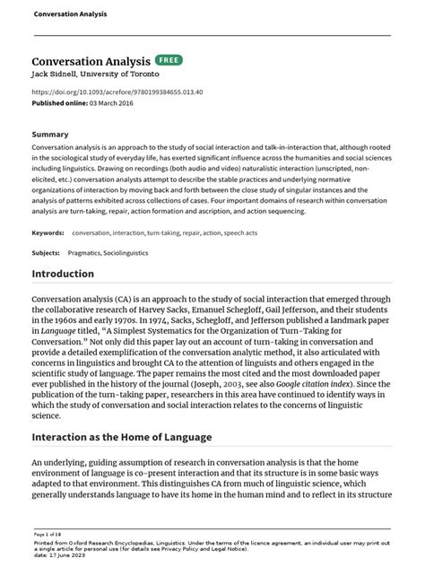 conversation analysis pdf