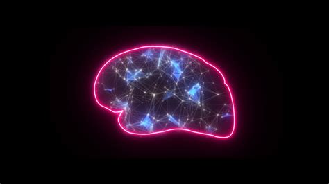 Abstract Digital Human Brain Animation With Plexus Molecule Background