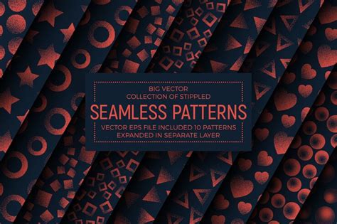 Premium Vector Different Abstract Stippled Seamless Patterns Set