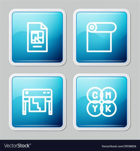 Set Line File Document Roll Paper Plotter Vector Image