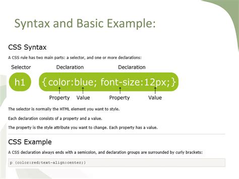 Cascading Style Sheet Css Ppt