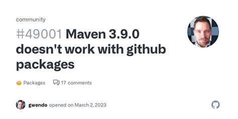Maven Doesn T Work With Github Packages Community Discussion GitHub