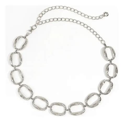 Moda Japonesa Cinturon Cinto Cadenas Metal Vintag Sexy Yfb73 Plateado