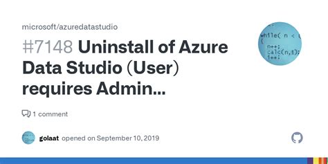 Uninstall Of Azure Data Studio User Requires Admin Permissions Issue 7148 Microsoft