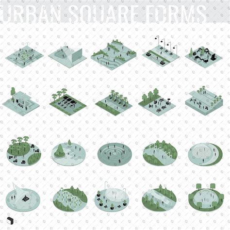 Axonometric Diagram Urban Square Forms Toffu Co