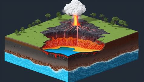 Cross Section Of A Piece Of The Earth S Crust Different Composition