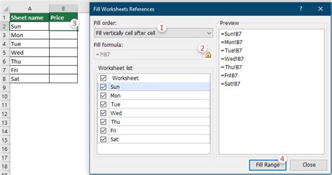 Quickly Fill Cell References From Multiple Worksheets In Excel