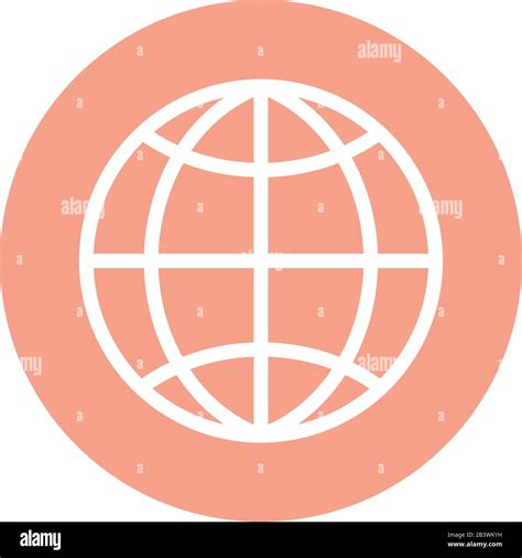 Isolated Global Sphere Line And Block Style Icon Vector Design Stock