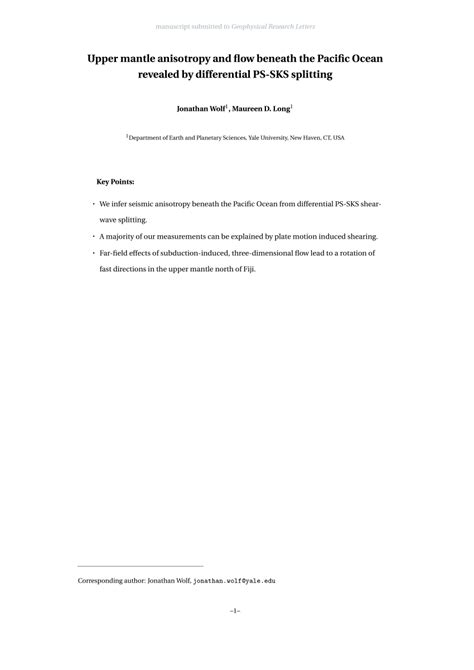 Pdf Upper Mantle Anisotropy And Flow Beneath The Pacific Ocean
