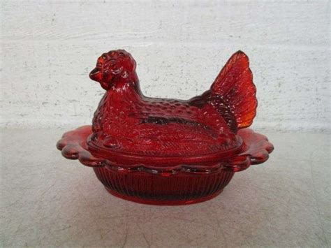 Mosser Ruby Red 6 5 Hen On Nest Oberman Auctions