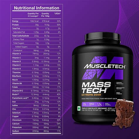 Muscletech Mass Tech Extreme 2000 Weight Gainer 12 Lbs Super Supplement