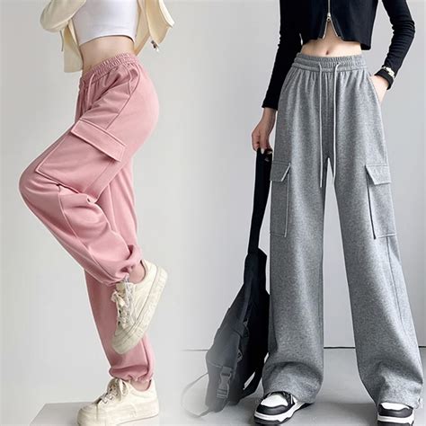 여자 가을 밴딩 와이드트레이닝팬츠 카고바지 스트링 조거팬츠 통바지 온채널