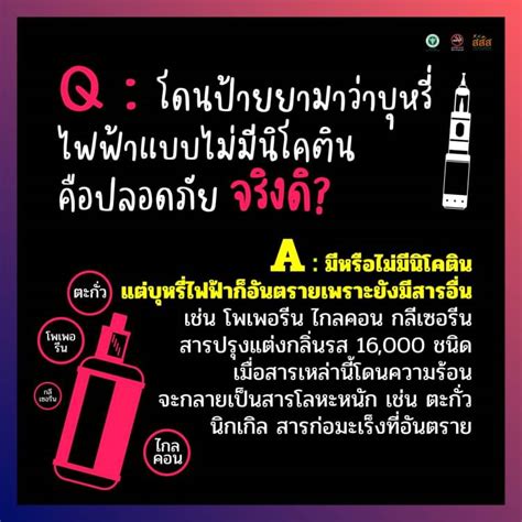 Q โดนป้ายยามาว่าบุหรี่ไฟฟ้าแบบไม่มีนิโคตินคือ ปลอดภัยจริงดิ คลังสื่อเก่า Smoke Free Zone