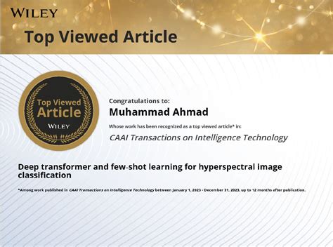Our Paper Deep Transformer And Few‐shot Learning For Hyperspectral Image Classification