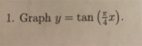 solved 1 graph y tan 4πx
