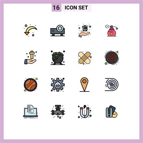 16 Thematic Vector Flat Color Filled Lines And Editable Symbols Of Christian Hand Video