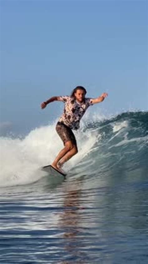 Male Surfer Rides Wave In Tropical Ocean Nature Stock Footage Ft Surfing And Ocean Envato
