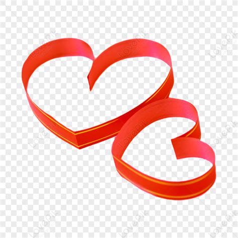2 발렌타인 레드 리본 하트 모양로맨스폰트 Png 일러스트 무료 다운로드 Lovepik