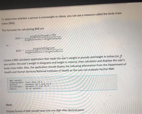 solved how do i create a bmi calculator application using