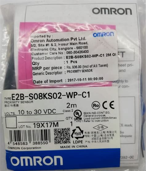E2b So8ks02 Wp C1 Omron Proximity Sensor Sensing Distance 2 Mm